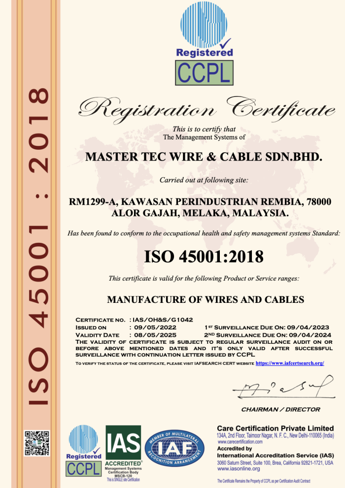 Certification & Recognitions - Master Tec Group