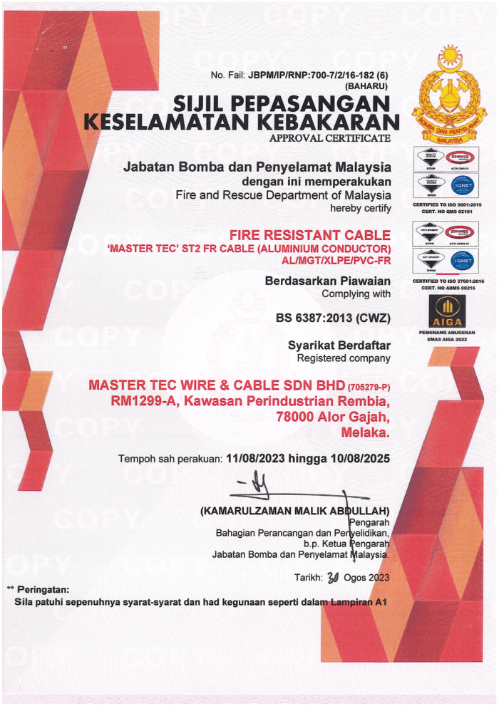 Certification & Recognitions - Master Tec Group