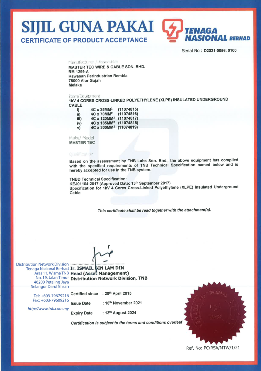 Certification & Recognitions - Master Tec Group